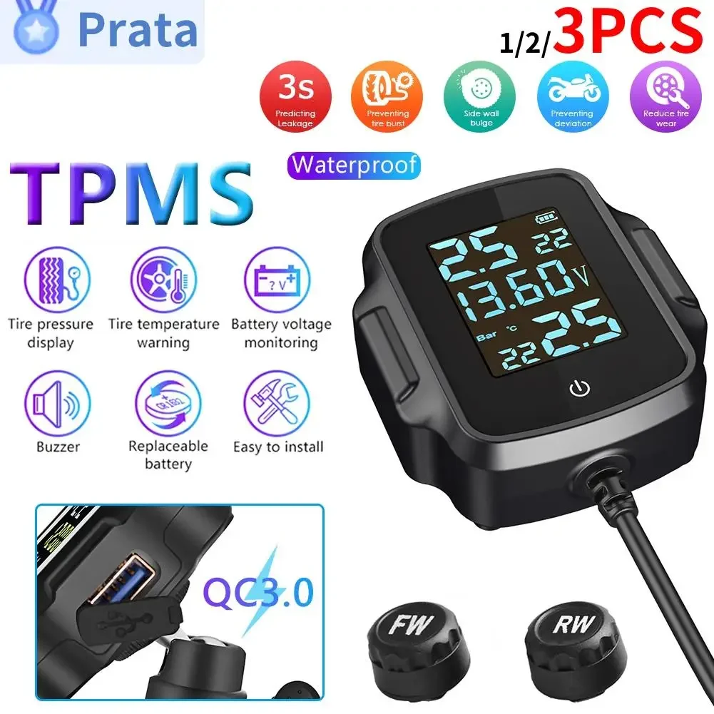Motorcycle-TPMS-With-QC-3-0-Fast-Charging-USB-Output-Motorbike-Tire ...