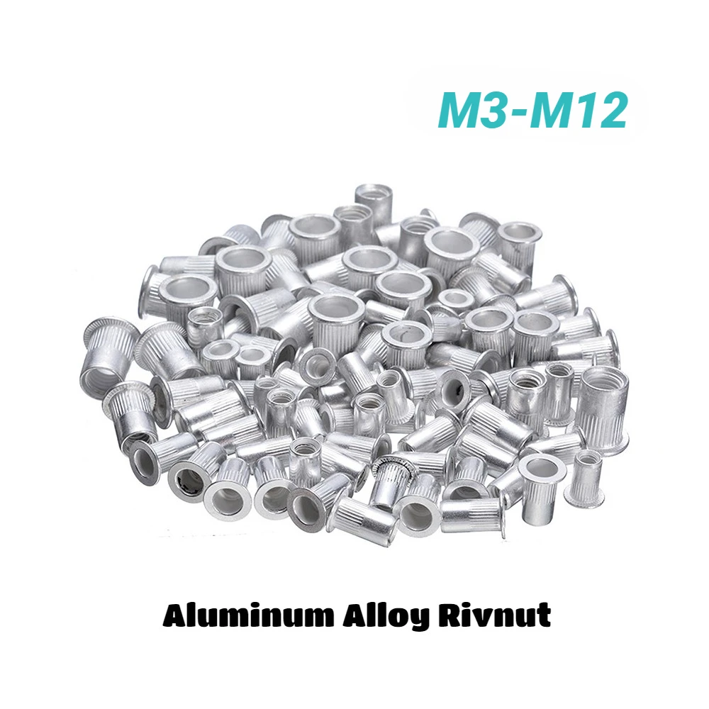 20-100pcs-M3-M4-M5-M6-M8-M10-M12-Aluminum-Alloy-Rivnut-Flat-Head-Rivet ...
