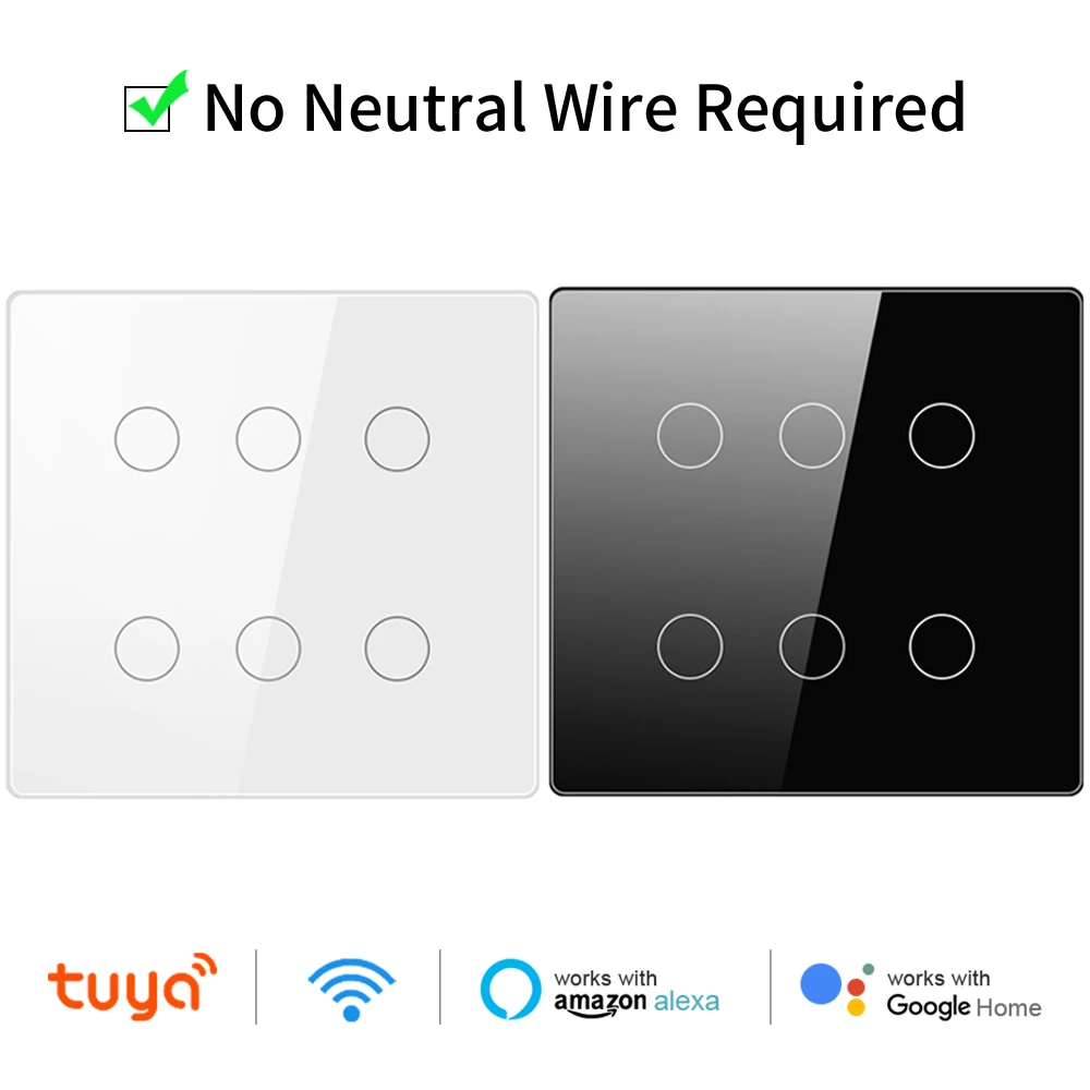 Tuya-WiFi-Smart-Light-Switch-4x4-Brazil-NO-Neutral-Light-Wall-Switches ...