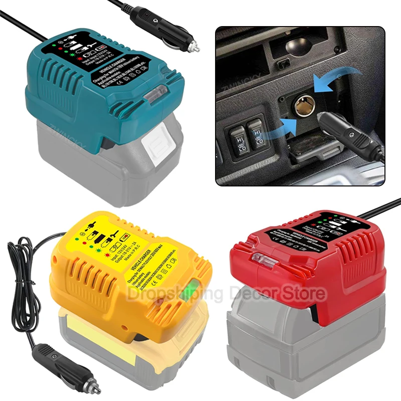 DC 12V/24V Li-ion Battery Mini Compact Car Charger Cigarette Lighter ...