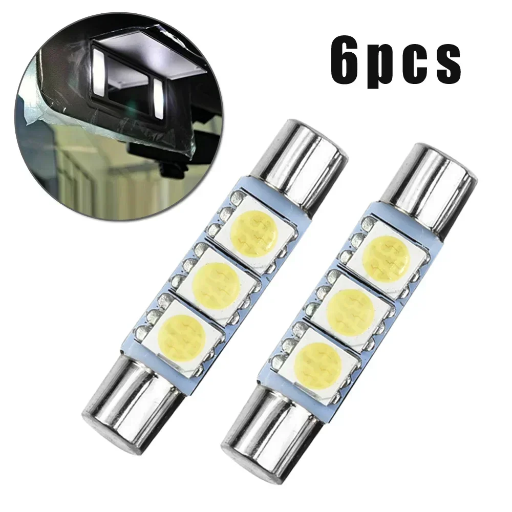 6pcs-Car-LED-Bulbs-Xenon-White-3SMD-6641-6614F-LED-Bulb-Sun-Visor ...