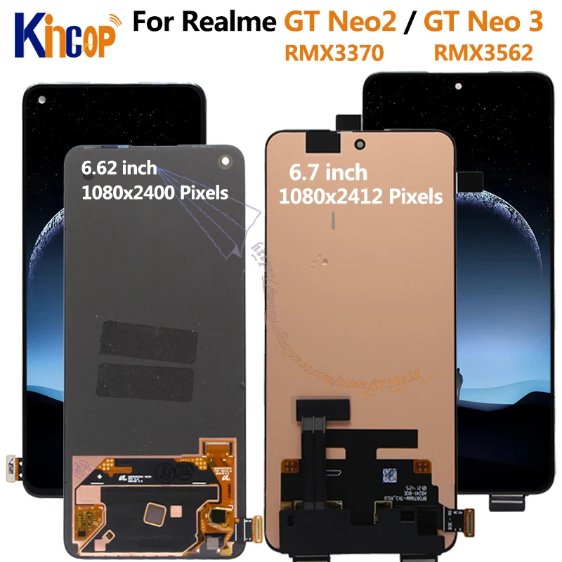 Realme GT Neo 2 LCD 디스플레이 용 Oppo Realme GT Neo2 RMX3370 LCD 디스플레이 스크린 ...