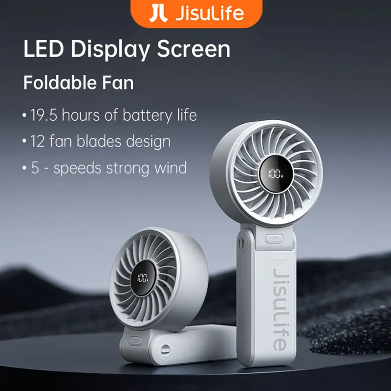 NEW-JISULIFE-Portable-Mini-Fan-5000mAh-Foldable-USB-Fans-Life-7-With-5 ...