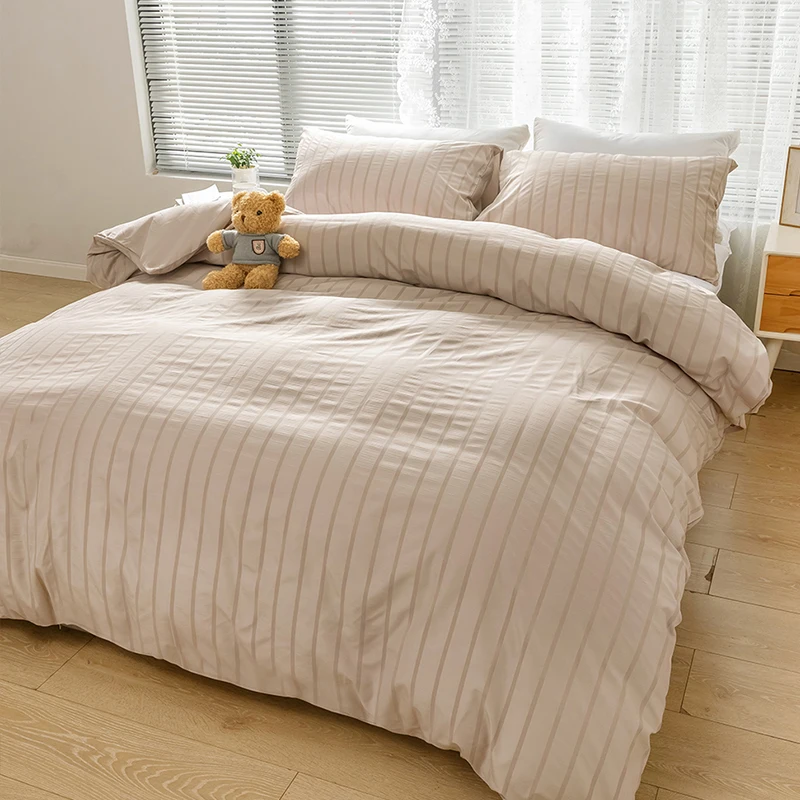 Seersucker-cama-Duvet-Cover-Set-com-Envelope-Pillow-Shams-texturizados-Consolador-Home-Decor-2 ...