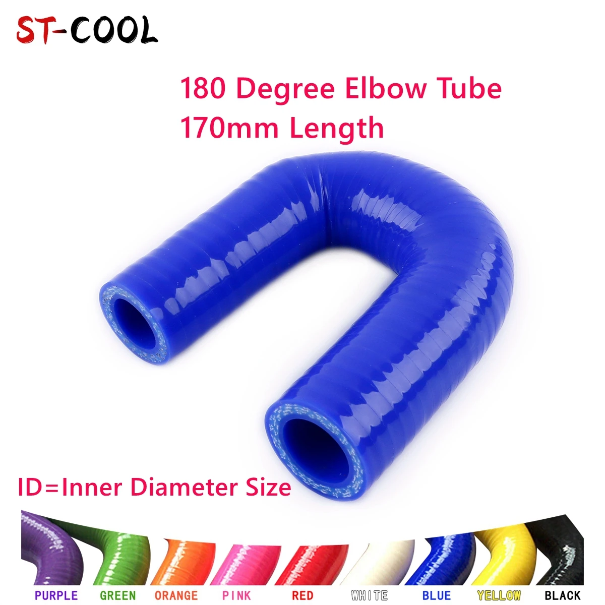 Blue-180-Degree-Elbow-Universal-Hose-Silicone-Tube-Coolant-Intercooler ...