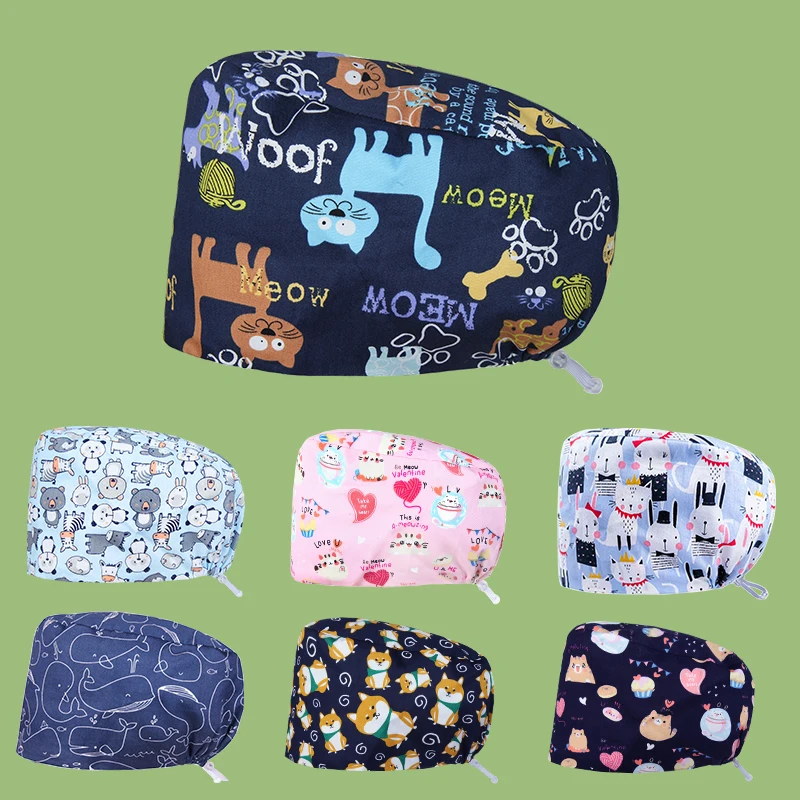 Shark Medical Scrub Cap Nurse Surgical Hat Women and Men 100% Cotton ...