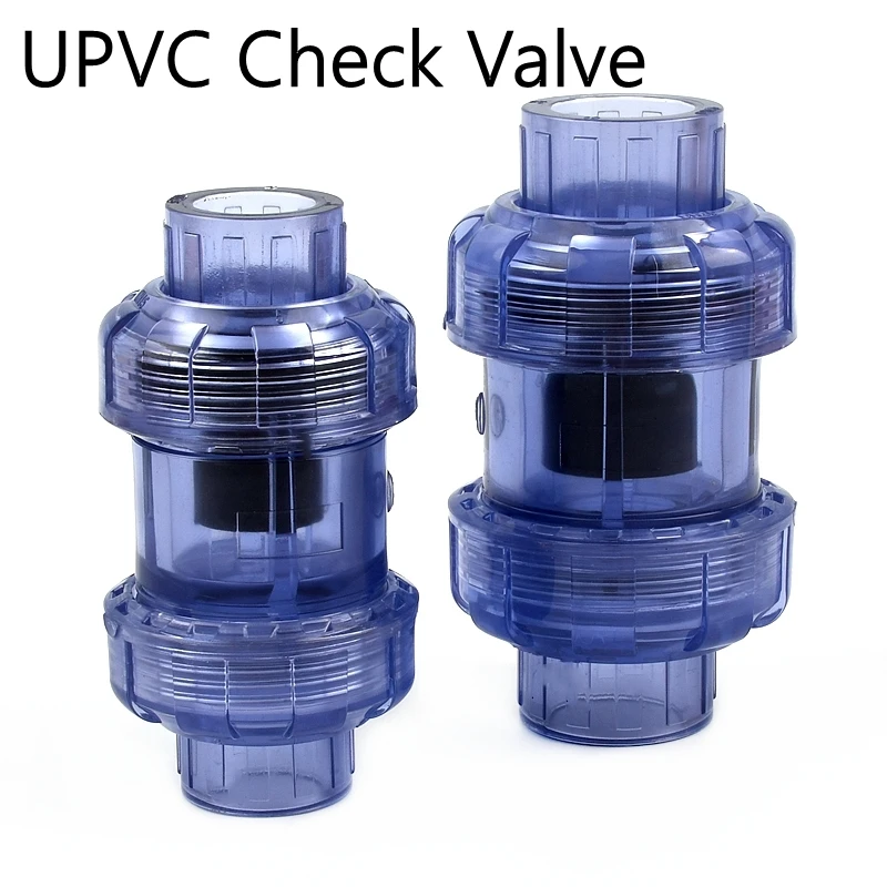 Transparent-Blue-UPVC-Double-Union-Check-Valve-Fitting-for-Garden ...
