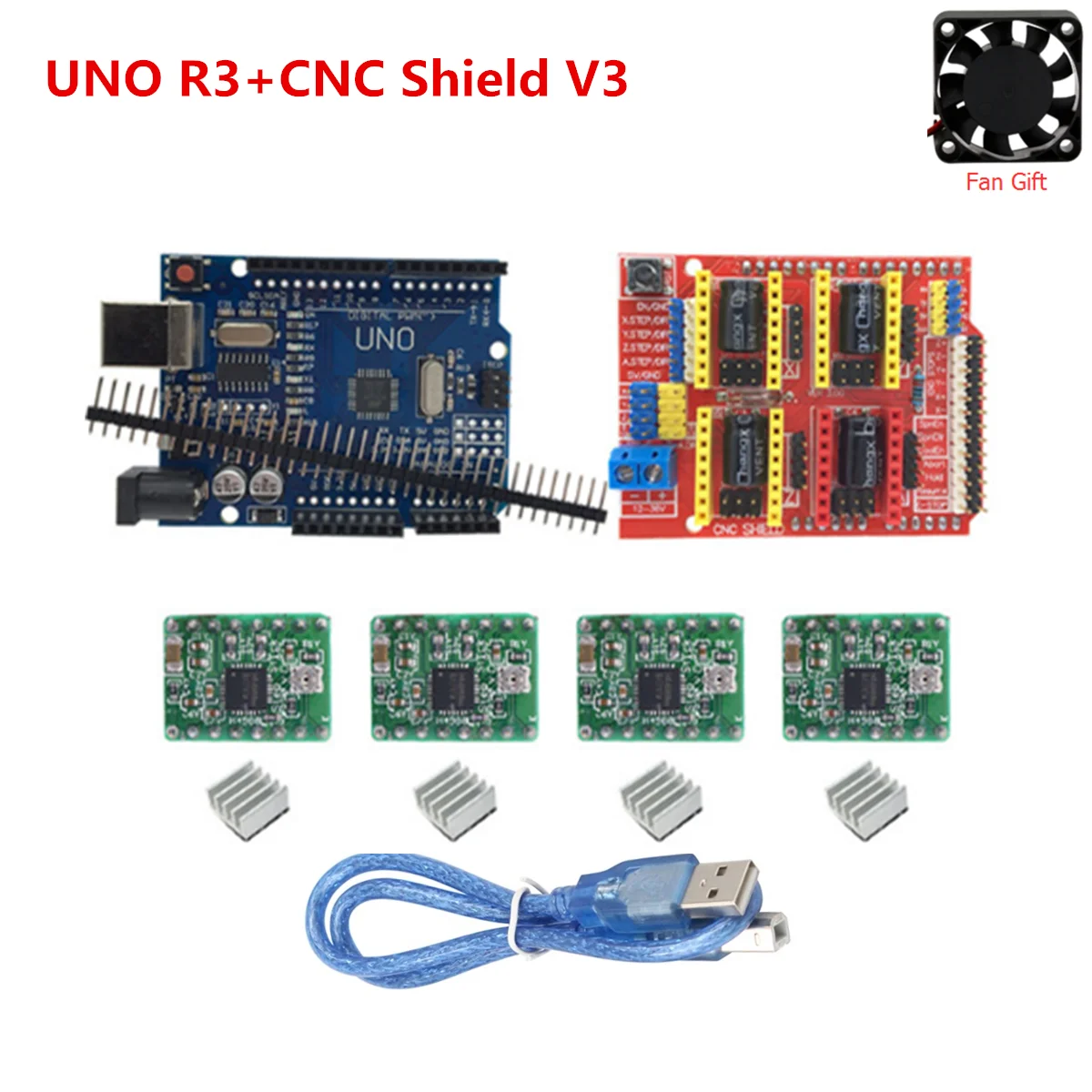 cnc shield V3 UNO R3 expansion panel GRBL 1.1 monitor A4988 cnc stepper ...