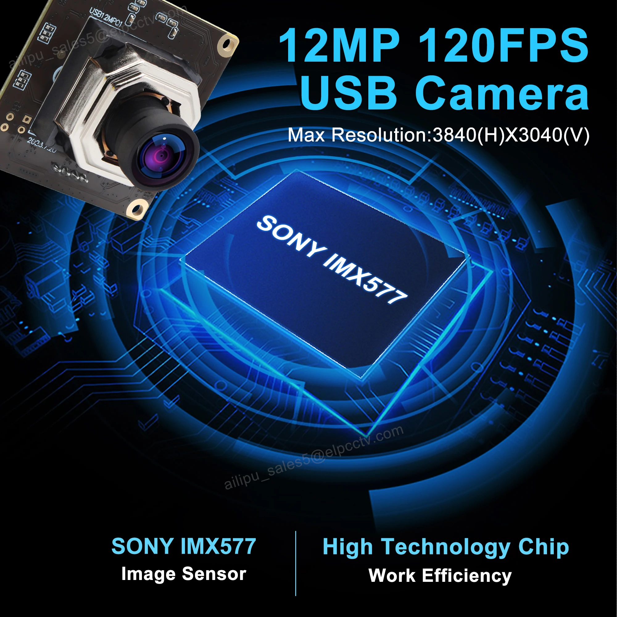 ELP 12MP Autofocus USB Camera Module High Speed 120FPS 1080P 30FPS ...