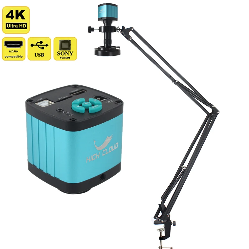 48Mp 4K 1080P Hdmi Usb Ipari Videó Mikroszkóp Kamera 130X Zoom C Mount ...