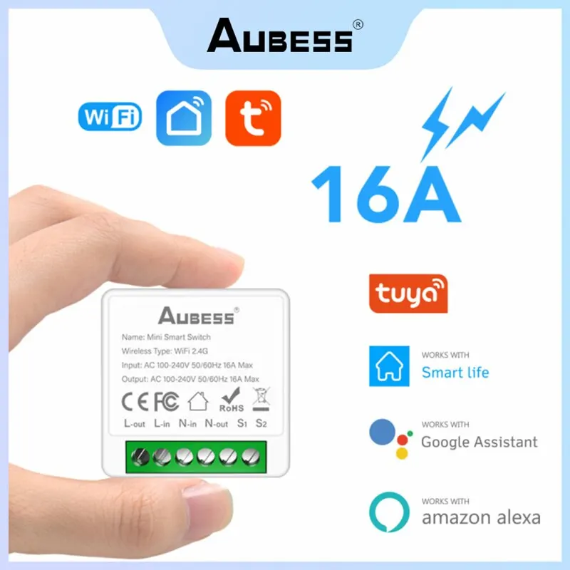 Tuya Smart WiFi Switch 16A 2 Way Control Switches Mini Smart Breaker ...