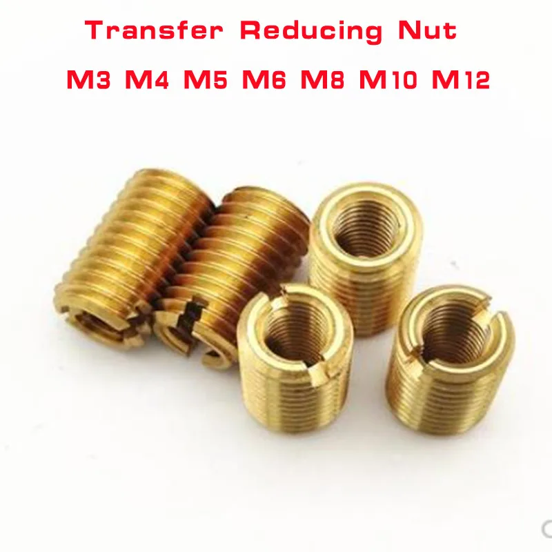 5pcs M2 M3 M4 M5 M6 M8 M10 M12 M14 Brass Sheath Thread Insert Sleeves Inner Outer Thread Adapter ...