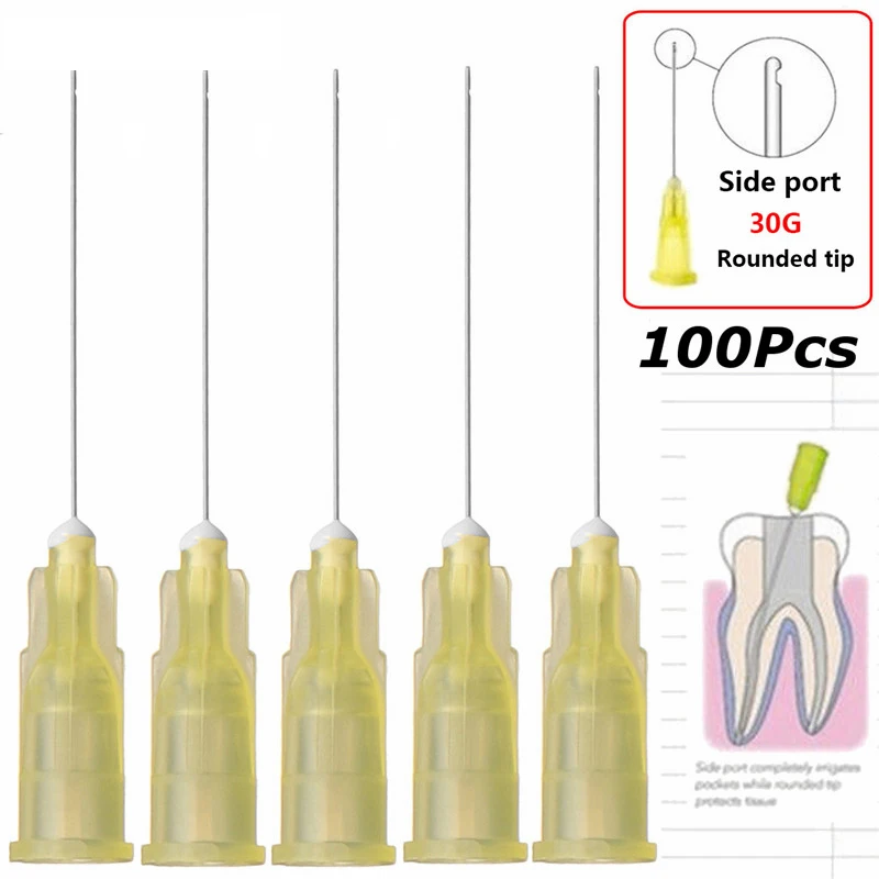 AG 100pcs/Bag Dental Endo Irrigation Needle Tip Dental Root Canal ...