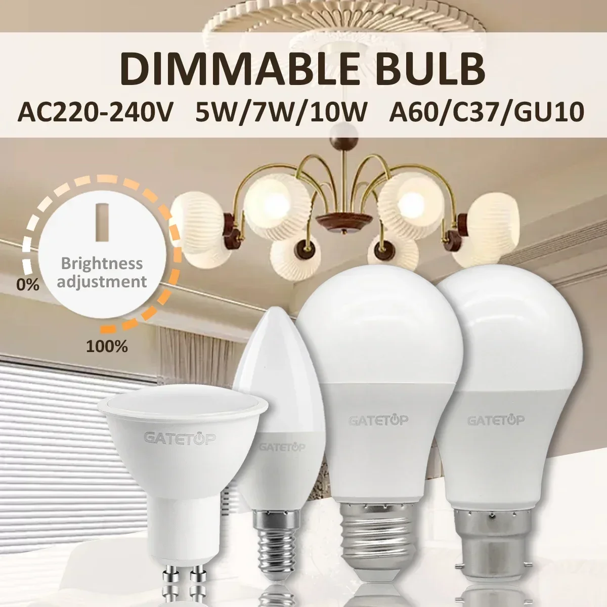 1-20PCS LED dimming bulb lamp Spot candle lamp E14 E27 GU10 220V 5W 7W ...