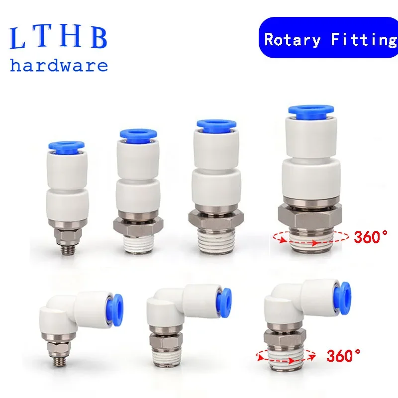 Pneumatic-Rotary-Connectors-Swivel-Fittings-360-Rotation-MaleThread-M5 ...