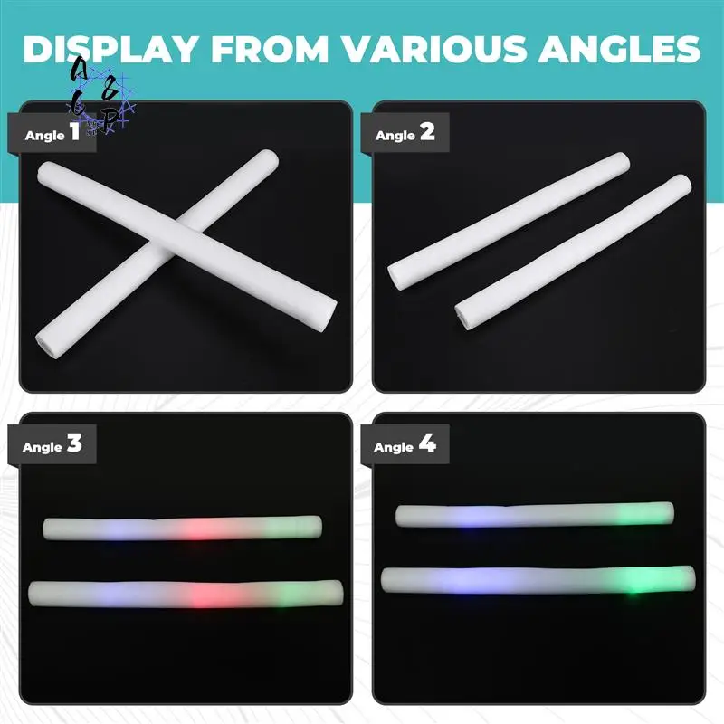 A68P-12Pcs Light Up Foam Sticks,LED Foam Sticks Glow Batons With 3 ...