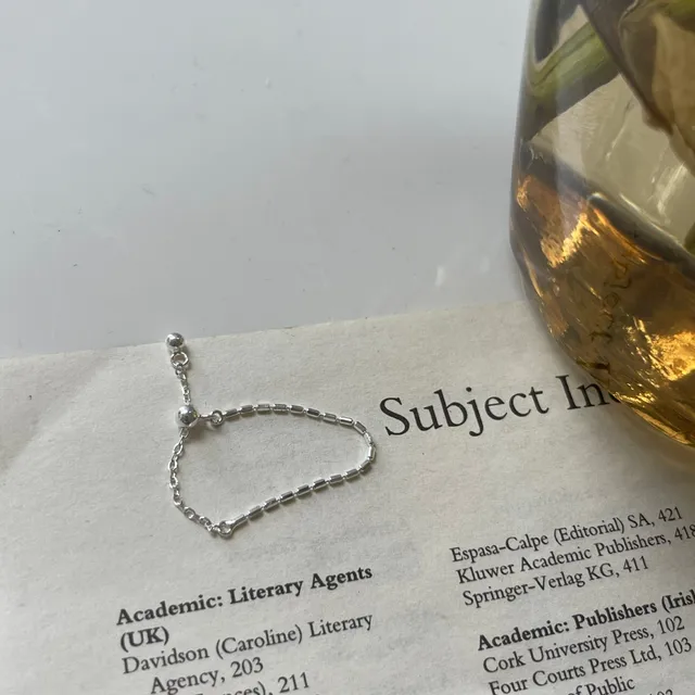 MEETSOFT 925 Sterling Silver Flower Multi Layer Long Tassel Chain Adjustable Ring for Women ...