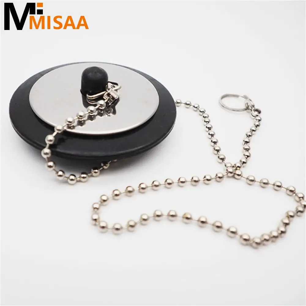 Water-Stopper-Bathroom-Toilet-Sewer-Rubber-With-Chain-Sink-Stopper ...