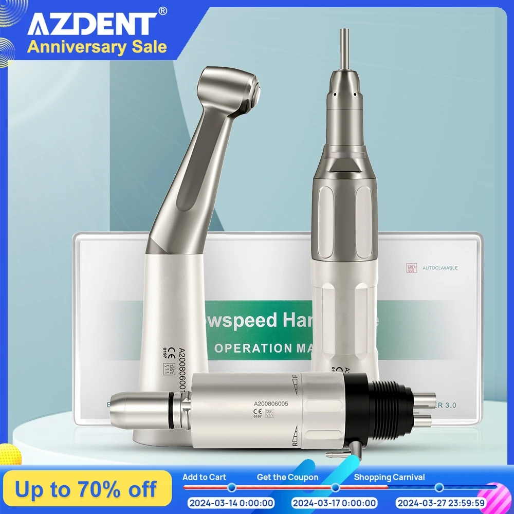 AZDENT-Dental-Low-Speed-Handpiece-Kit-Contra-Angle-Straight-Air-Motor ...