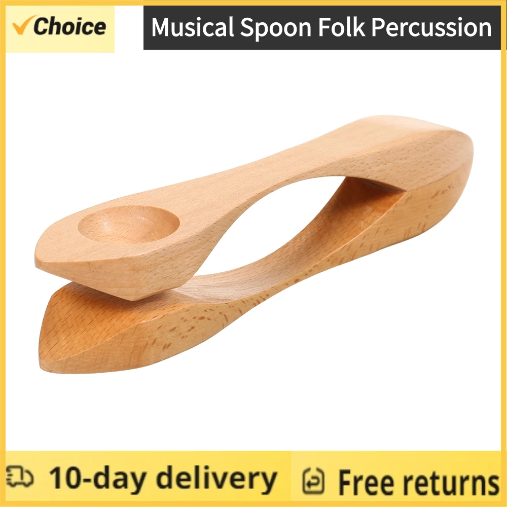 Wooden-Musical-Spoon-Folk-Percussion-Instrument-Natural-Wood-Folk-Sound ...