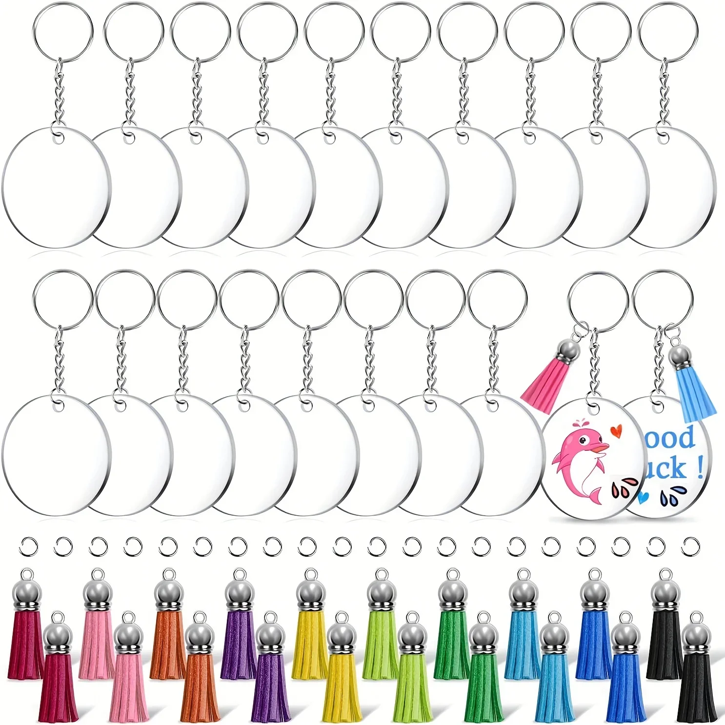 120pcs-30Kits-Round-Vinyl-Blank-Keychains-Vinyl-Blank-Key-Chains-for ...