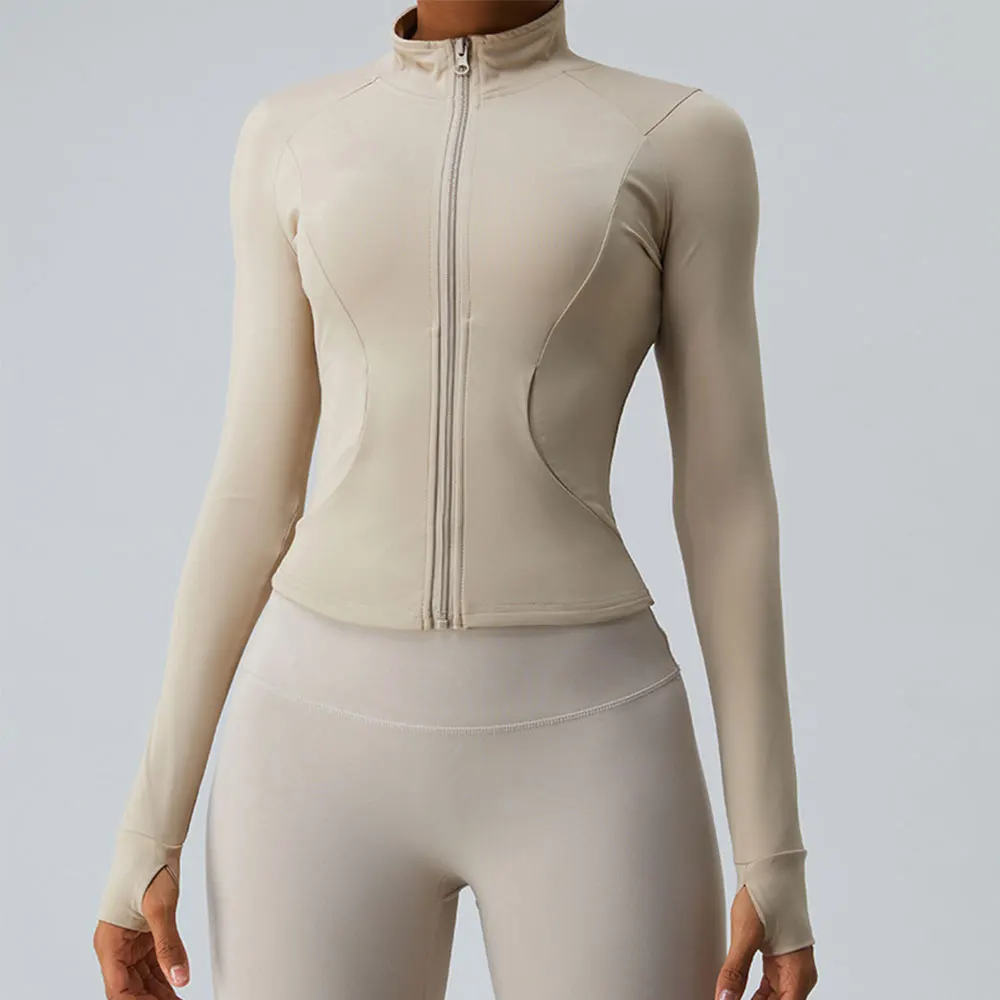 New Outdoor Running Yoga Jacket Elasticity Women's Sports Jacket Gym ...