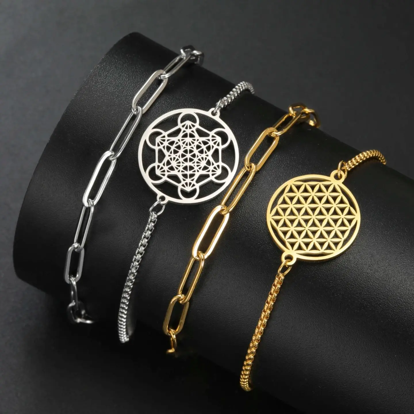 LIKGREAT Flower of Life Bracelet for Women Men Sacred Geometry ...