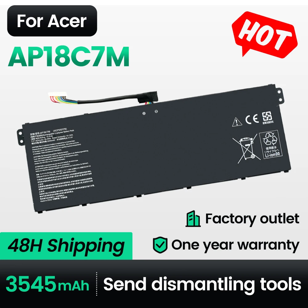 Keyuan AP18C7M 48Wh Laptop Battery 52G 5 Pro SF514-54GT 5 SF514-54T ...