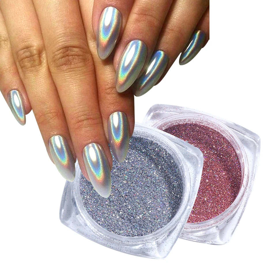 Holographic-Nail-Chrome-Powder-Fine-Glitter-Laser-Iridescent-Nail ...