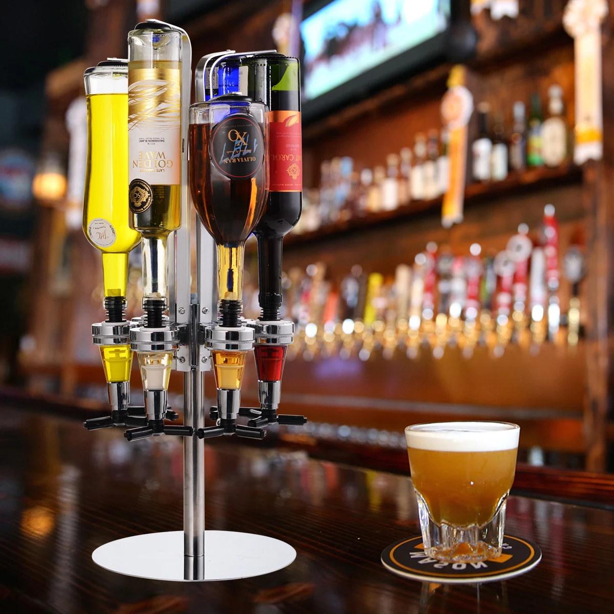 1-6-Bottle-Liquor-Dispenser-Wall-Mounted-Cocktail-Shaker-Stand-Wine ...