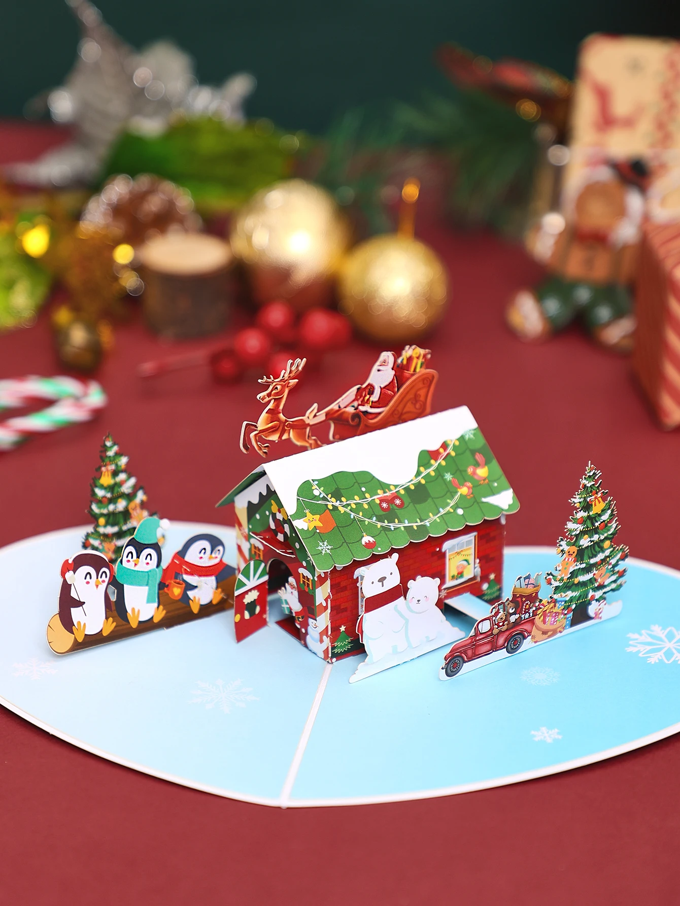 Christmas 3D Pop Up Greeting Cards, Festive Xmas Decoration, Birthday ...