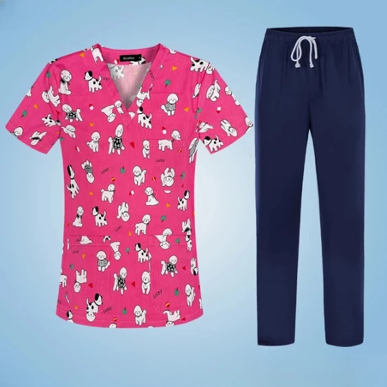 Customizable-LOGO-Animal-Print-Scrubs-Pet-Grooming-Uniforms-Beauty-Work ...