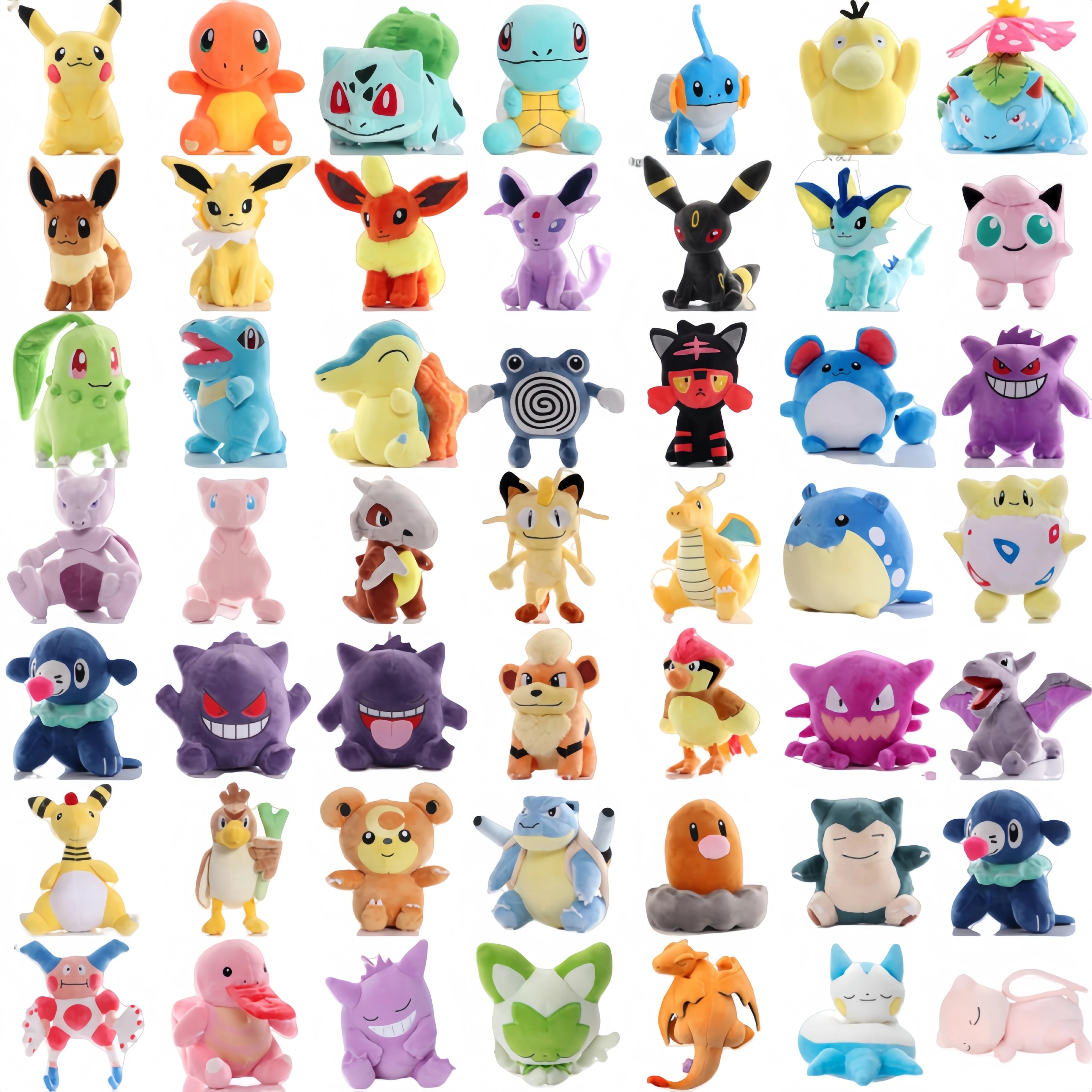 Cute Pikachu Plush Toy Pokemon Charmander Squirtle Bulbasaur Stuffed ...
