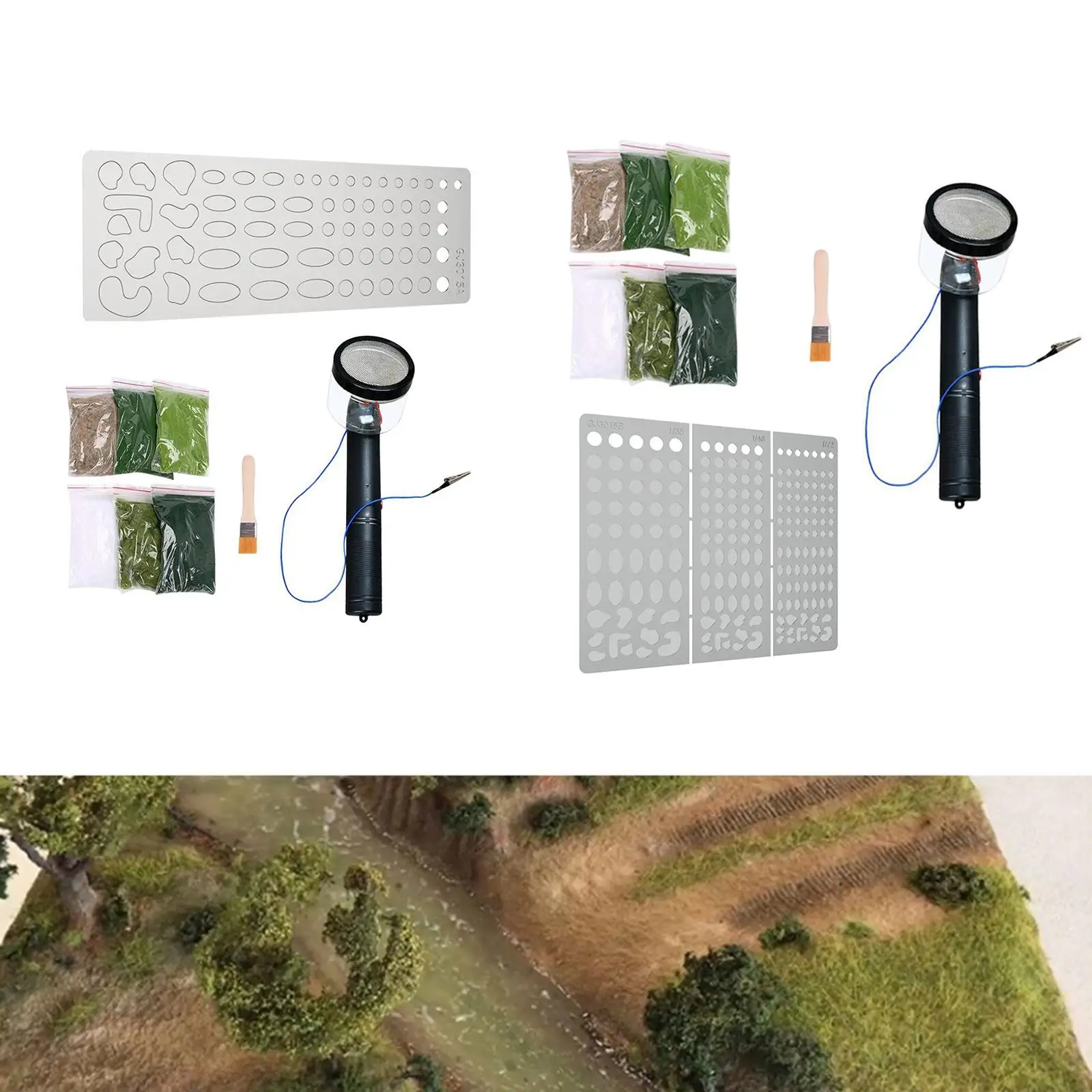 Static-Grass-Applicator-Flocking-Kits-for-DIY-Landscape-Lawn-Railway ...