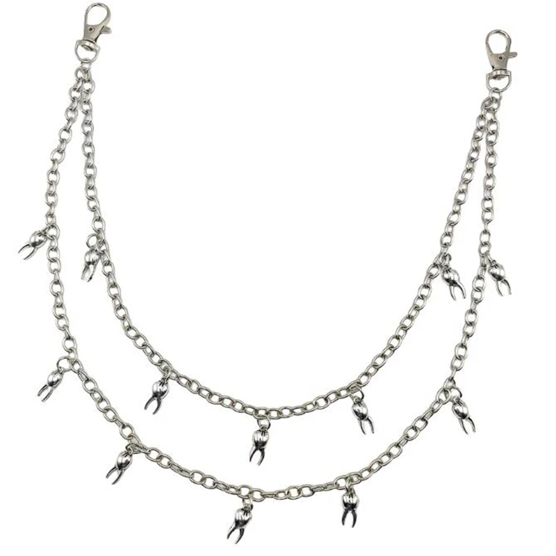 Metal-Punk-Rock-Multilayer-Tooth-Teeth-Keychain-For-Women-Waist-KeyRing ...