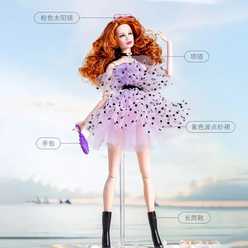 Purple Polka Lace 1/6 Doll Clothes for Barbie Princess Outfits Evening ...