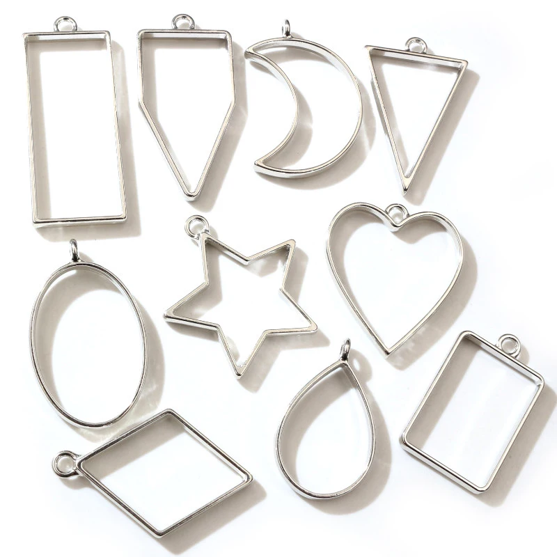 Border Mold Rhodium Geometric Hollow Metal Frame Bezel Epoxy Resin ...