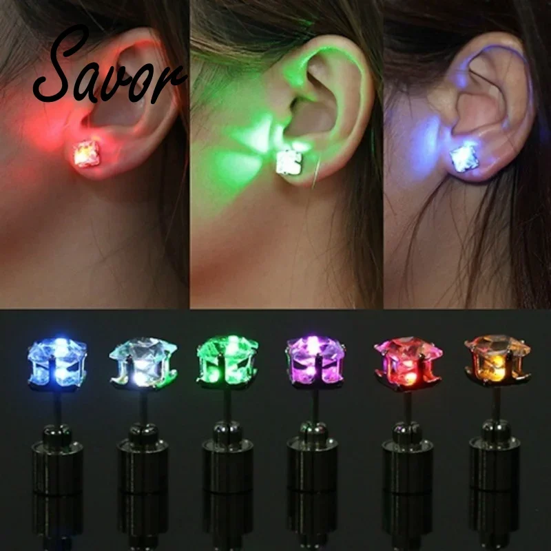 1-Pair-Light-Up-LED-Bling-Ear-Stud-Rings-Korean-of-Flash-Zircon ...