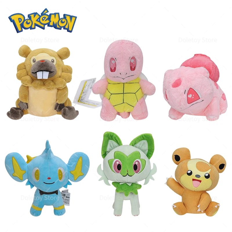 New-Pokemon-Plush-Toys-Squirtle-Sprigatito-Bidoof-Teddiursa-Shinx-Shiny ...