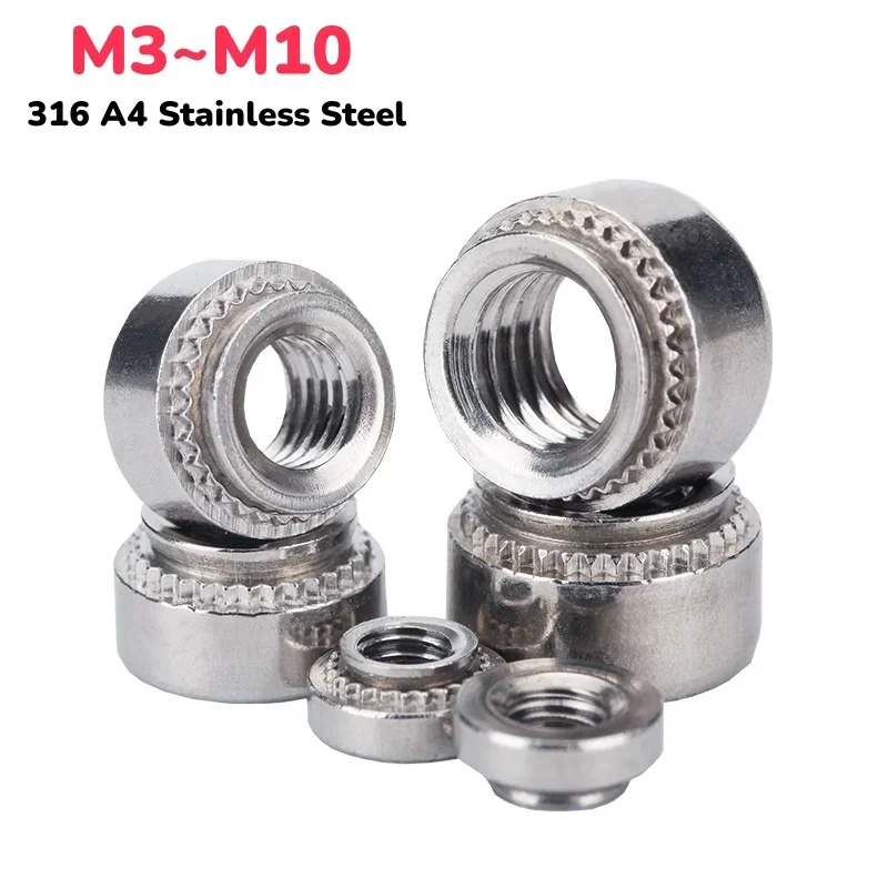 M3 M4 M5 M6 M8 M10 Self-Clinching Nut 316 A4 Stainless Steel CLS Insert ...