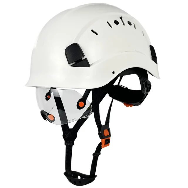 Construction Safety Helmet with Built-In Glasses - Work Safety Direct