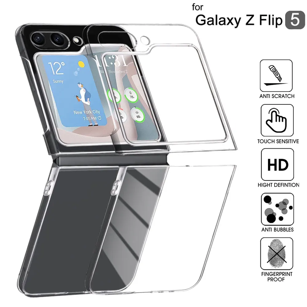 Case-For-Samsung-Galaxy-Z-Flip-5-Flip5-Transparent-Case-Hard-PC ...