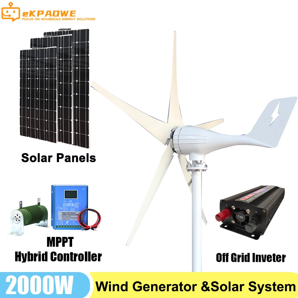 Wind-Turbine-1000w-2000w-48v-24v-12v-with-MPPT-Controller-System ...