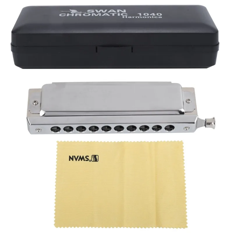 Chromatic-Harmonica-10-Holes-Harp-Mouth-Organ-Instrument-ABS-Comb-Key ...