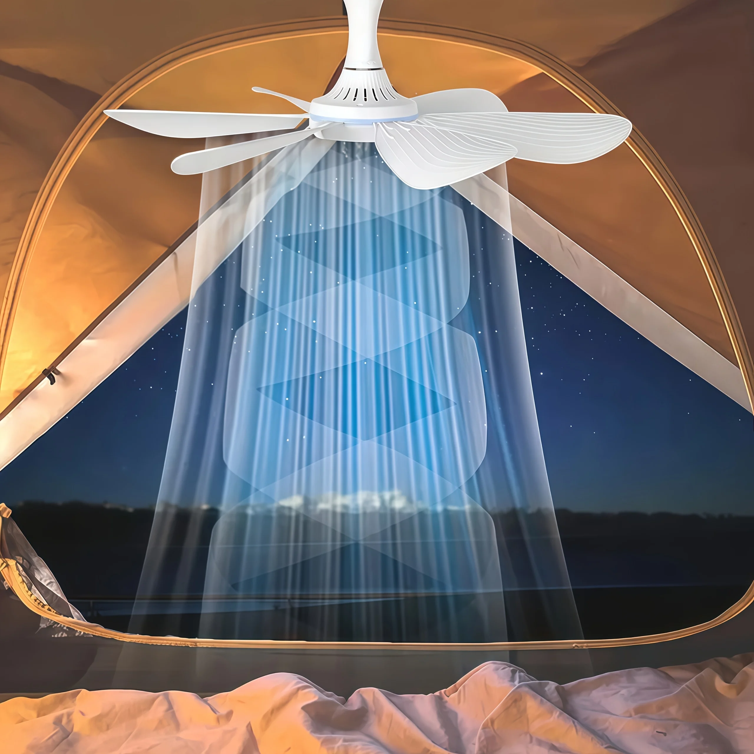 1 set USB mini small hanging fan quiet camping, fan emergency portable ...
