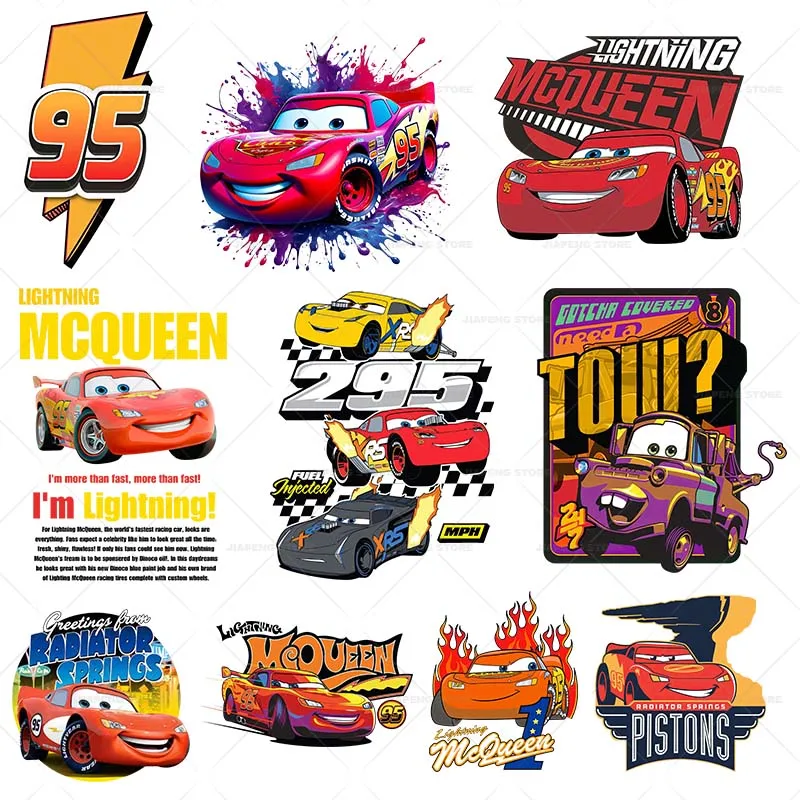 Lightning McQueen Printed T-shirt Transfer Vinyl Stickers For Kids Clothes Disney Cars Iron on ...