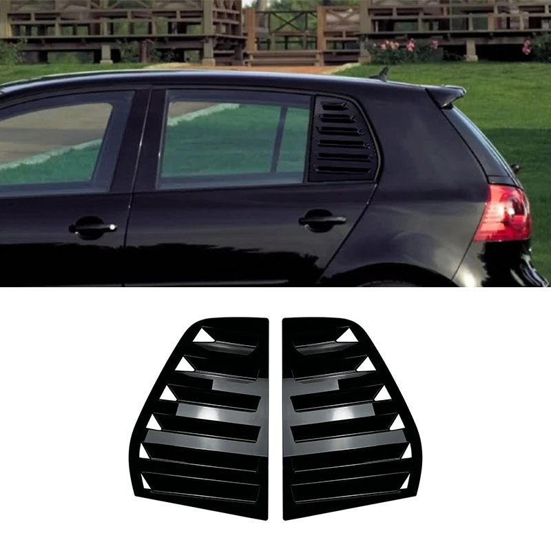 Glossy-black-Carbon-look-Car-Rear-Window-Shutter-Cover-Trim-Window ...