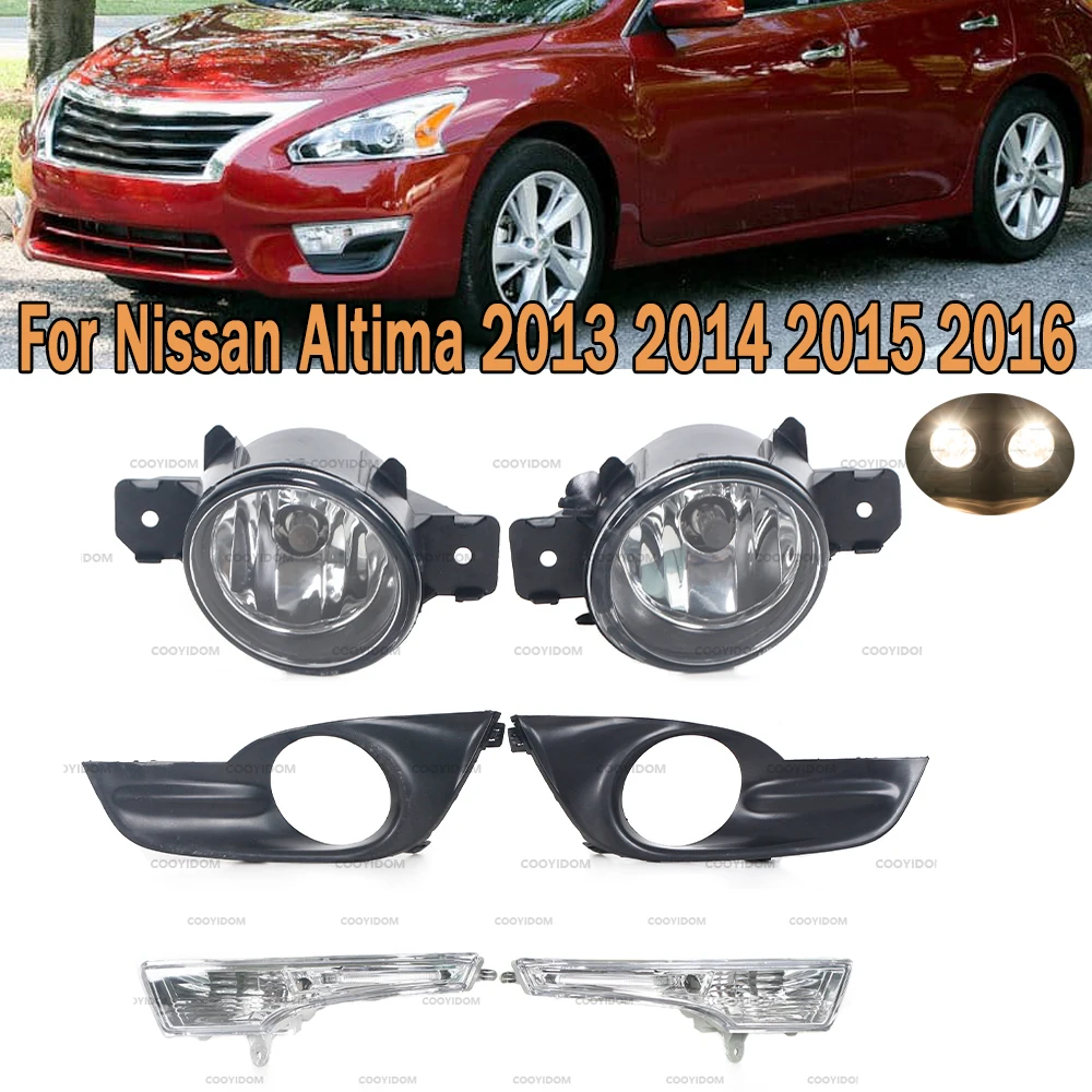 Front Bumper DRL Fog Light Fog Lamp Cover Frame Fit For Nissan Altima ...