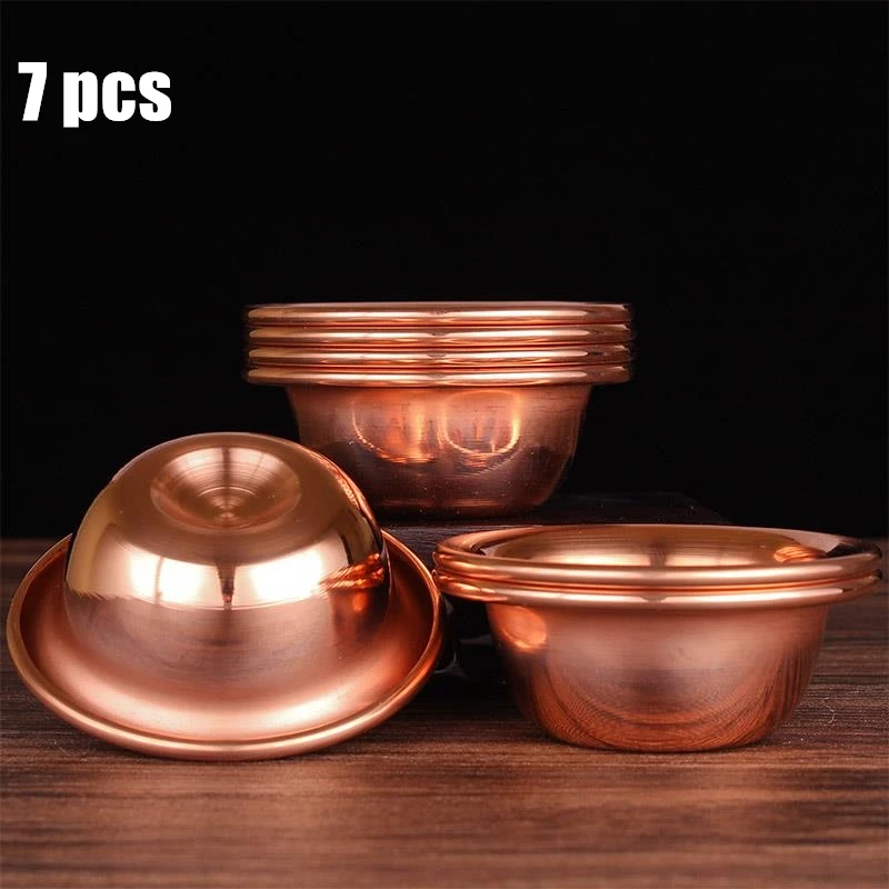 7pcs-Pure-Copper-Tribute-Bowl-Brass-Auspicious-Luster-Tibetan-Bowl-11cm ...