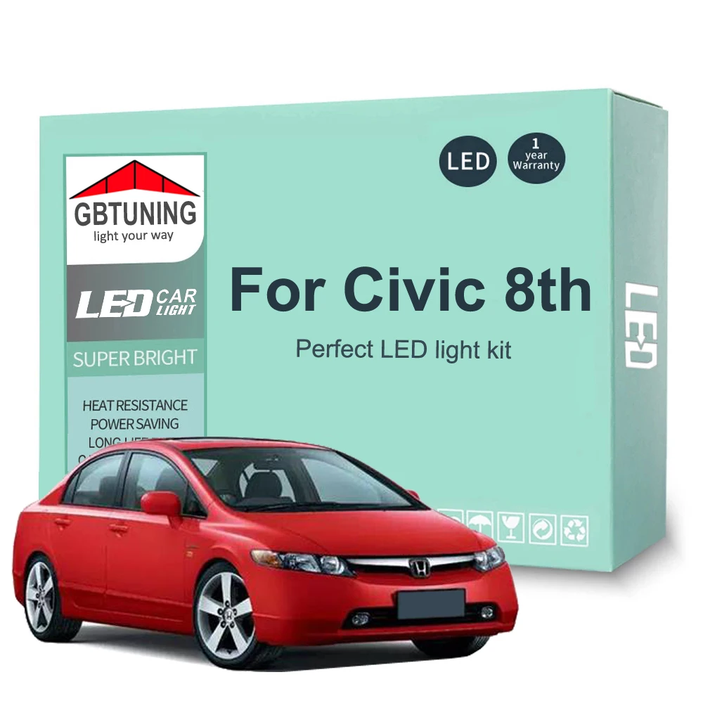 11Pcs Cars Accessories For Honda Civic 8 MK8 8th Gen 2006 2007 2008 ...